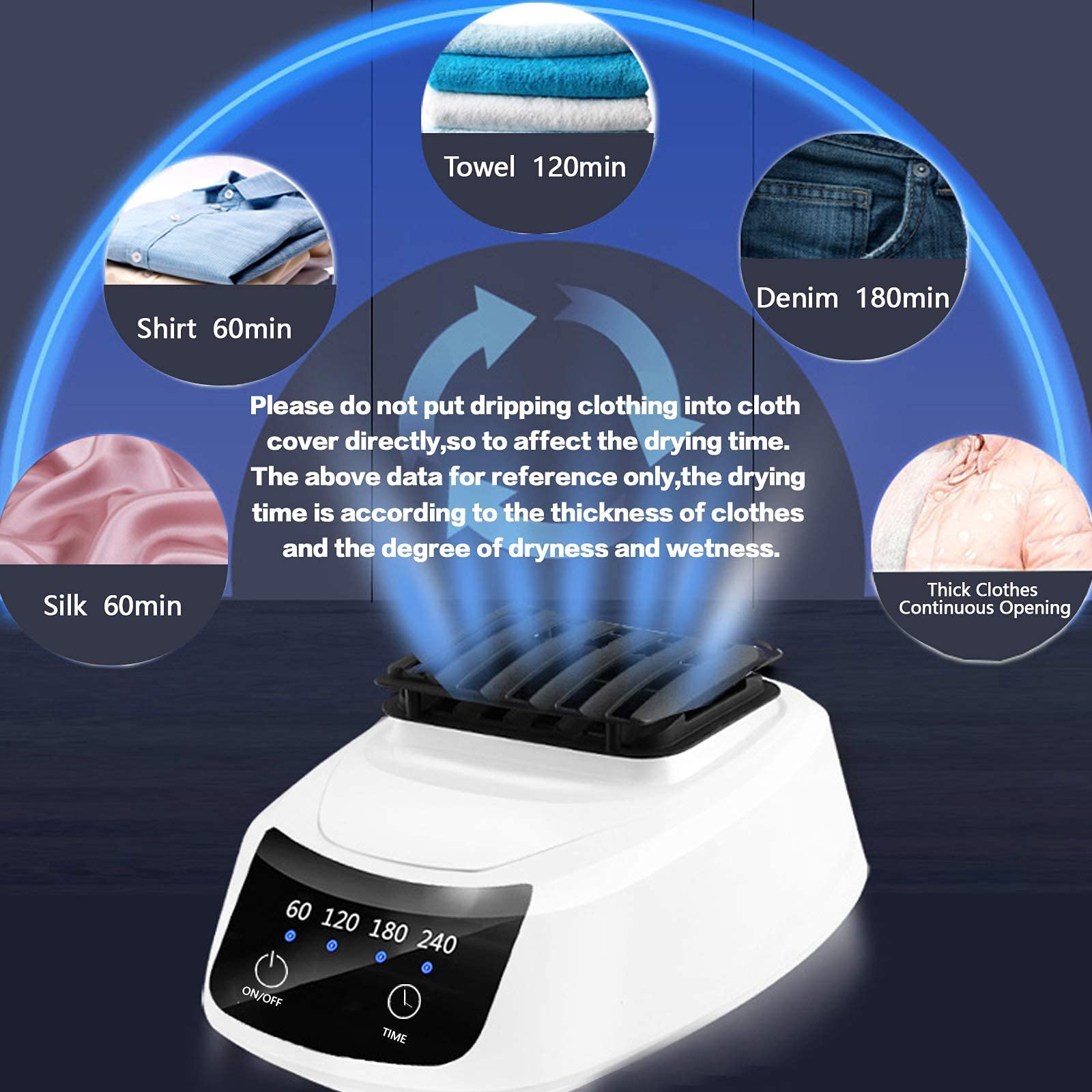 Portable Foldable Clothes Dryer Electric Drying Rack with Heater Low Noise Touch Screen for Home,RV,Student Dorm and Apartment Indoor