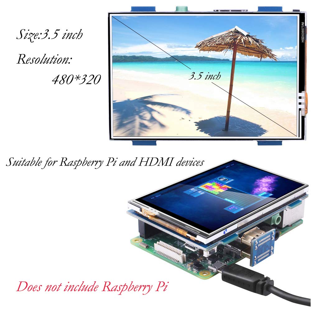 Padarsey for Raspberry PI 3 Generation TFT Touch Screen 3.5 inch TFT LCD Display Monitor Support All Raspberry PI System, Video Movie Play, Arcade Game, HDMI Audio Input SC6A