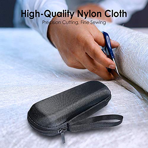 Razor Case - Hard EVA Razor Travel Case Compatible with Men's Razor - Mesh Pocket for Razor Blades [Lightweight Carrying Handle + Durable Zipper] Black
