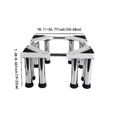 MBETA Shock Noise Cancelling Washing Machine Support, 12 Strong Legs High 20 Cm,Push Button Locking Adjustment Washer Dryer Stand, for Clothes Dryers,Mini Refrigerators (3-5 Days Delivery)