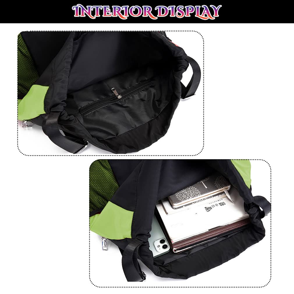 RLGPBON Drawstring Backpack with Shoe Compartment,Dry Wet Gym Bag