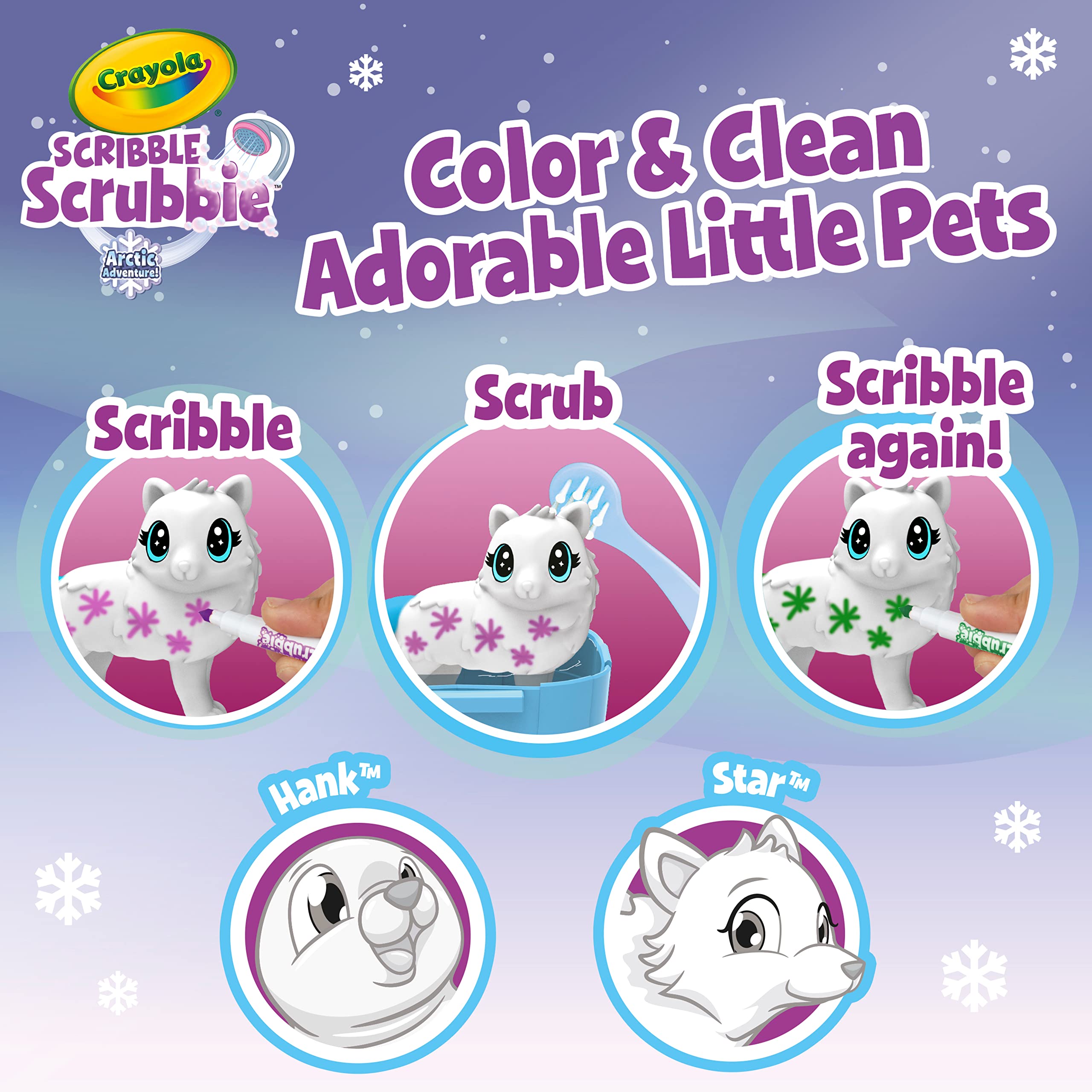 Scribble Scrubbie Pets Arctic Igloo, Color Change Pets & Storage Case, Gift for Girls & Boys