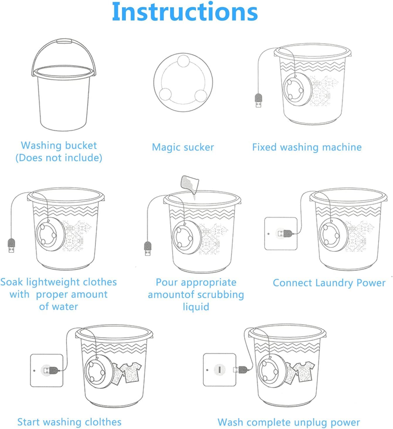 Portable Washing Machine Mini Washing Turbo with USB, Suitable for Home, Business, Travel, College Room, RV, Apartment