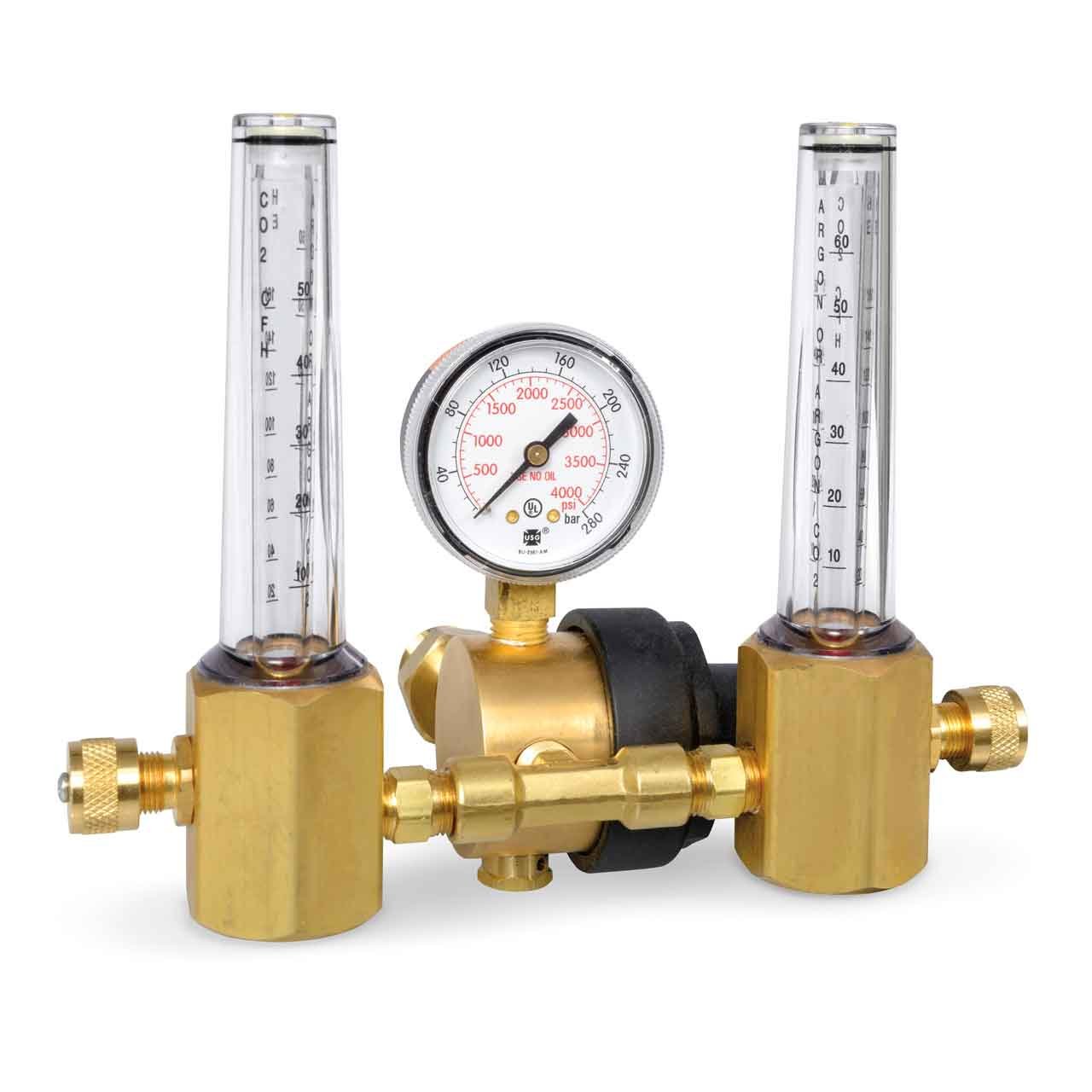 Miller Smith 23-50-580 Regulator, Flowmeter, Dual, Multi-Scale, 50 PSI