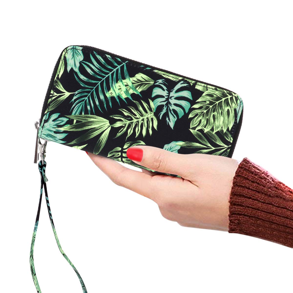 XEYOU Double Zipper Long Clutch Wallet Cellphone Wallet for Women with Removable Wristlet Strap