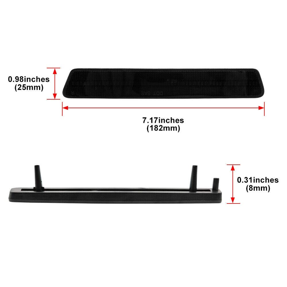 NSLUMO Led Rear Side Marker Lights for 1999-2004 F-ord Mustang Rear Bumper Led Side Marker Lamp 2pcs Smoked Lens