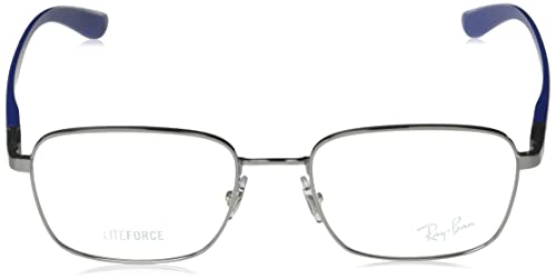 Ray-Ban RX6478 Rectangular Prescription Eyewear Frames, Gunmetal/Demo Lens, 51 mm