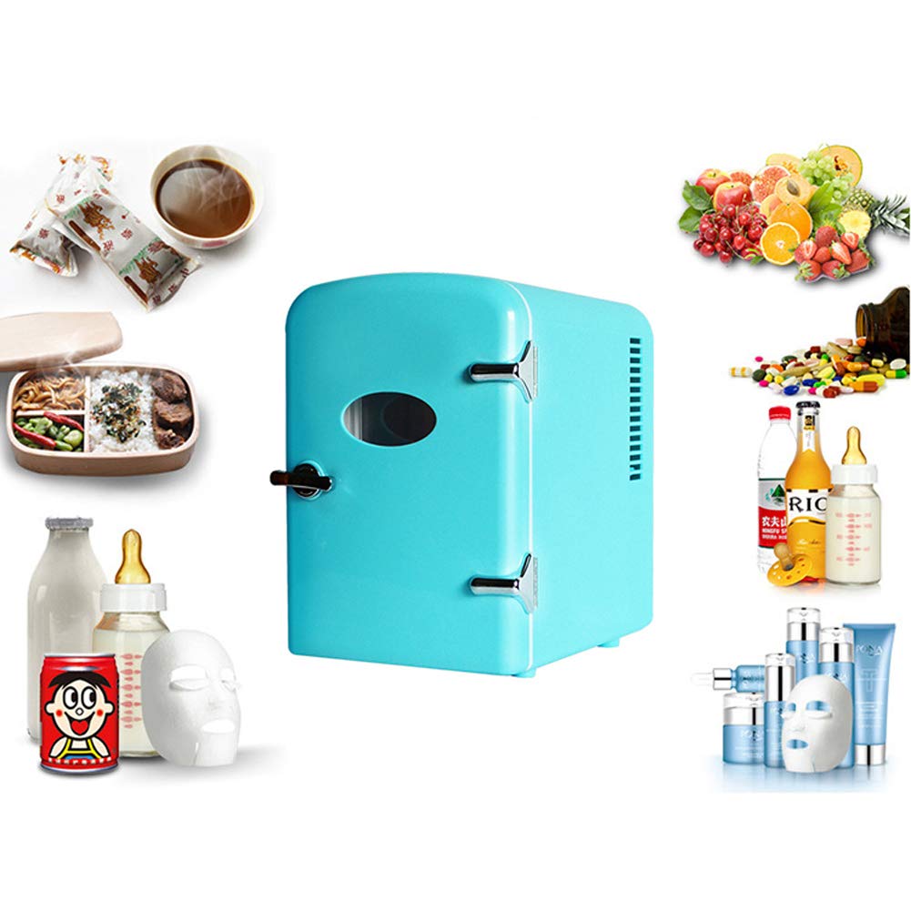Mini Fridge, Cooler and Warmer, Portable Compact Personal Refrigerator, Dual-Use for Home, Office and Car (4L)