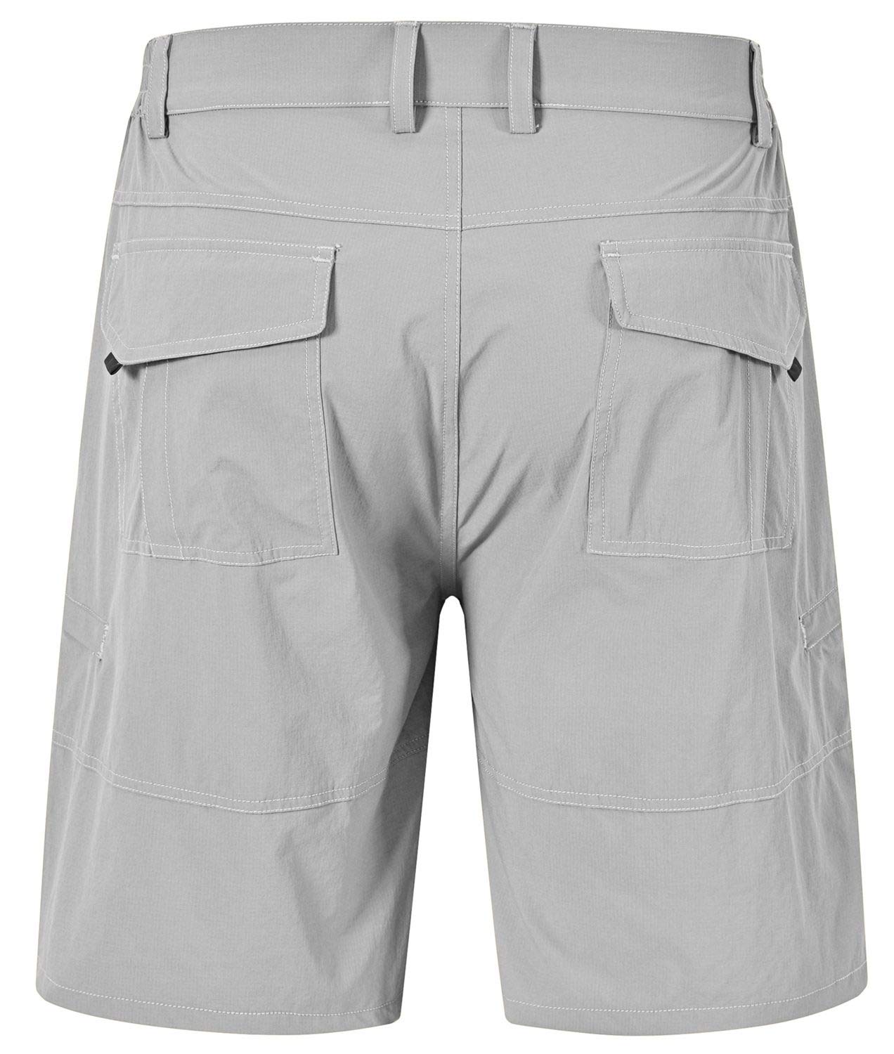 Rdruko Men's Hiking Shorts Quick Dry Lightweight Outdoor Work Cargo Golf Casual Shorts with Zipper Pockets(Light Grey, US 38)