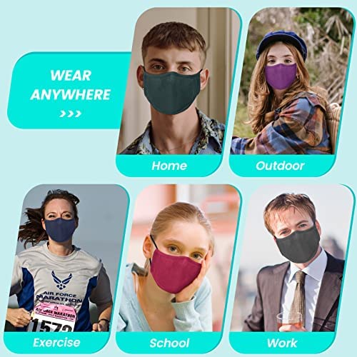 Reuseable Cloth Face Masks Washable for Women Men 12 Pack Breathable Face Mask with Nose Wire and Adjustable Ear Loops…