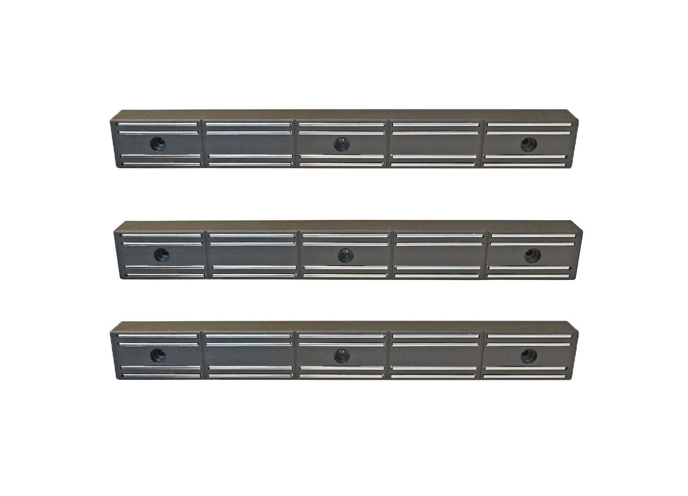 Wood Technology 14 Inch Magnetic Tool & Knife Bar, Mounted Knife Strip and Multipurpose Utensil Holder, Organizer for Kitchen, Garage, or Workshop, Dark Grey (3 Pack)
