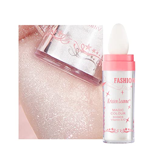 Polvo De Hadas Highlighter Makeup Powder,White Highlighter Makeup,the Natural Three-dimensional Face Glitter Blusher,Inner Corner Eye Highlighter for Women's Day Gift (01 White moonbeam)