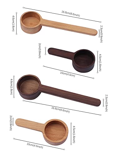 Wooden Coffee Spoon, Coffee Scoop Measuring for Coffee Beans, Whole Beans Ground Beans or Tea, Home Kitchen Tools Utensils (3.8in, beech)