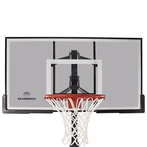 Silverback Ghost Basketball Goal with 60-Inch Tinted Tempered Glass Backboard