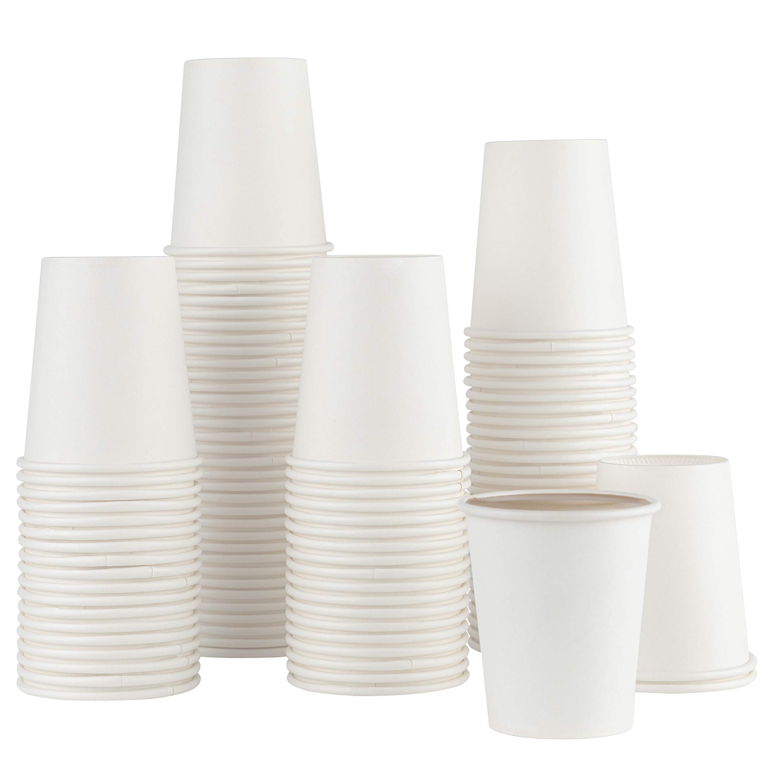 PLASTICPRO [100 Pack] 5 ounce Paper Hot Cups Disposable Coffee Cup for Bathroom, Espresso, Mouthwash Cups