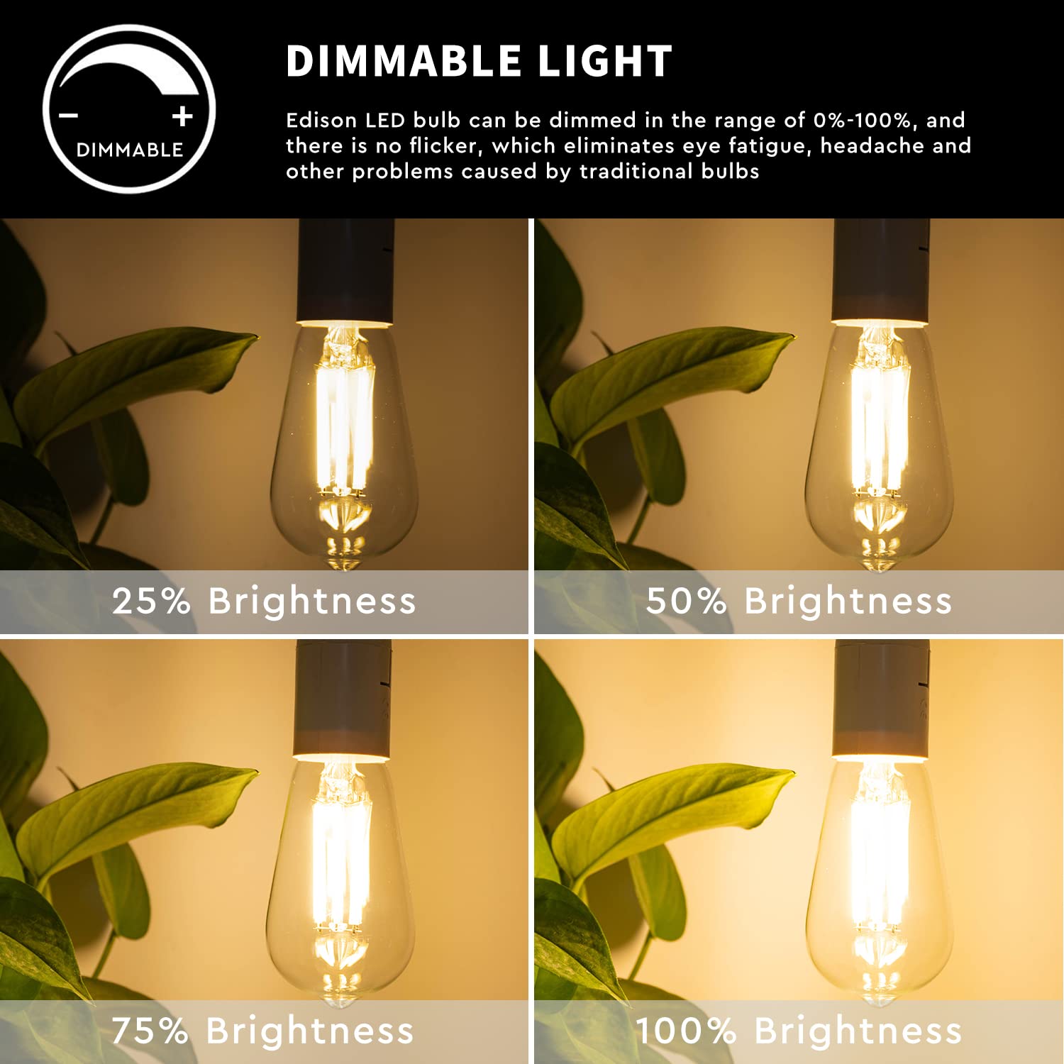 ST58 Edison Light Bulb 15W Vintage LED Bulb Dimmable LED Filament Bulbs 150W Equivalent ,Hight Brightness 1600LM Light Bulbs,E26 Base, Warm White 2700K, Clear Glass for Home Bathroom Kitchen,Pack of 3