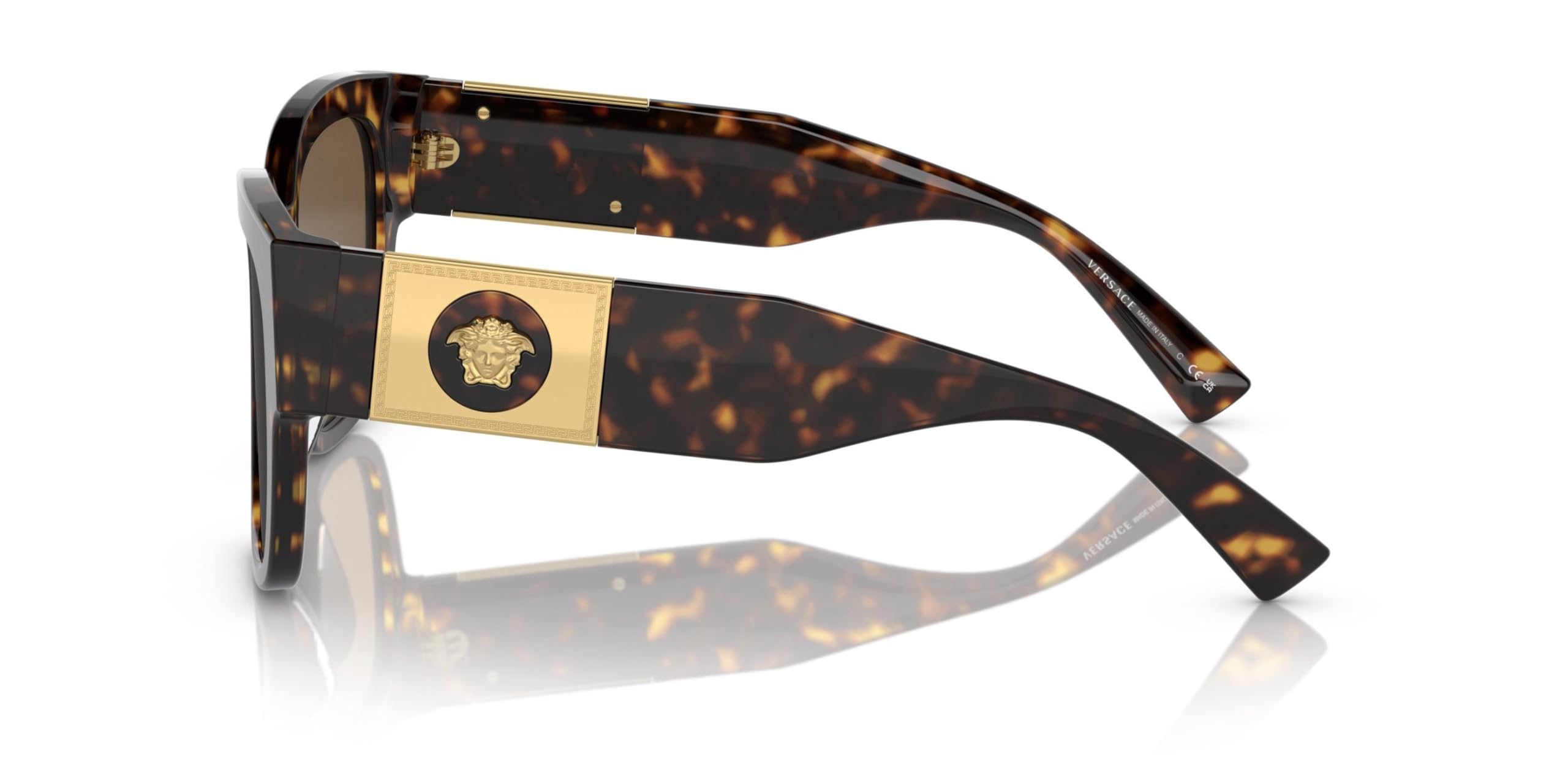 Versace VE 4437U 108/73 Havana Plastic Square Sunglasses Brown Lens