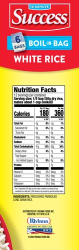Success Boil-in-Bag Rice, White Rice, Quick and Easy Rice Meals, 21-Ounce Box