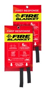 Mart Cobra Emergency Fire Blanket for Home and Kitchen – Easy to Carry 40” x 40” Fire Suppression Blanket Can Fit in Survival Kits & Camping Gears – Made with 100% Fiberglass Fabric – 2-Pack