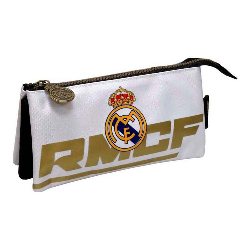 Real Madrid - Triple Pencil Case, Zipper, Team Colors, Official Product, Jumbo Soft (CyP Brands)
