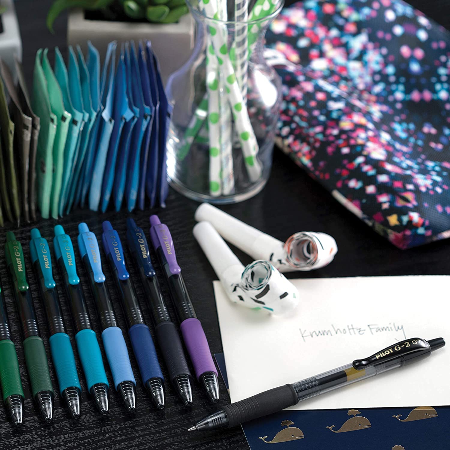 Pilot, G2 Premium Gel Roller Pens, Bold Point 1 mm, Pack of 8, Black and Blue