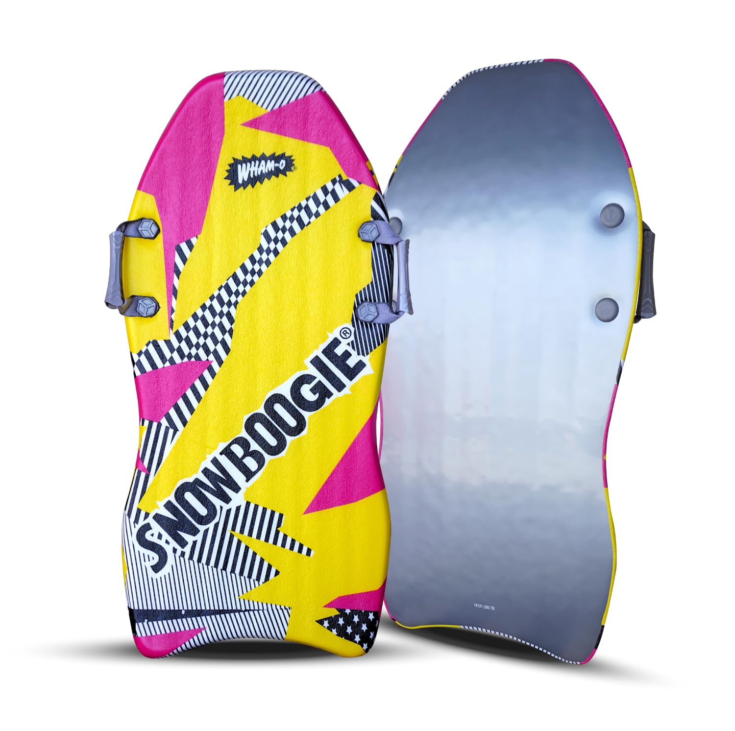 Snowboogie Wham-O Air Thunder 40" | Single Rider Snow Sleds with Side Handles | PE Foam Core for Better Comfort | Snow Sledding for Children (Violet Triangles)