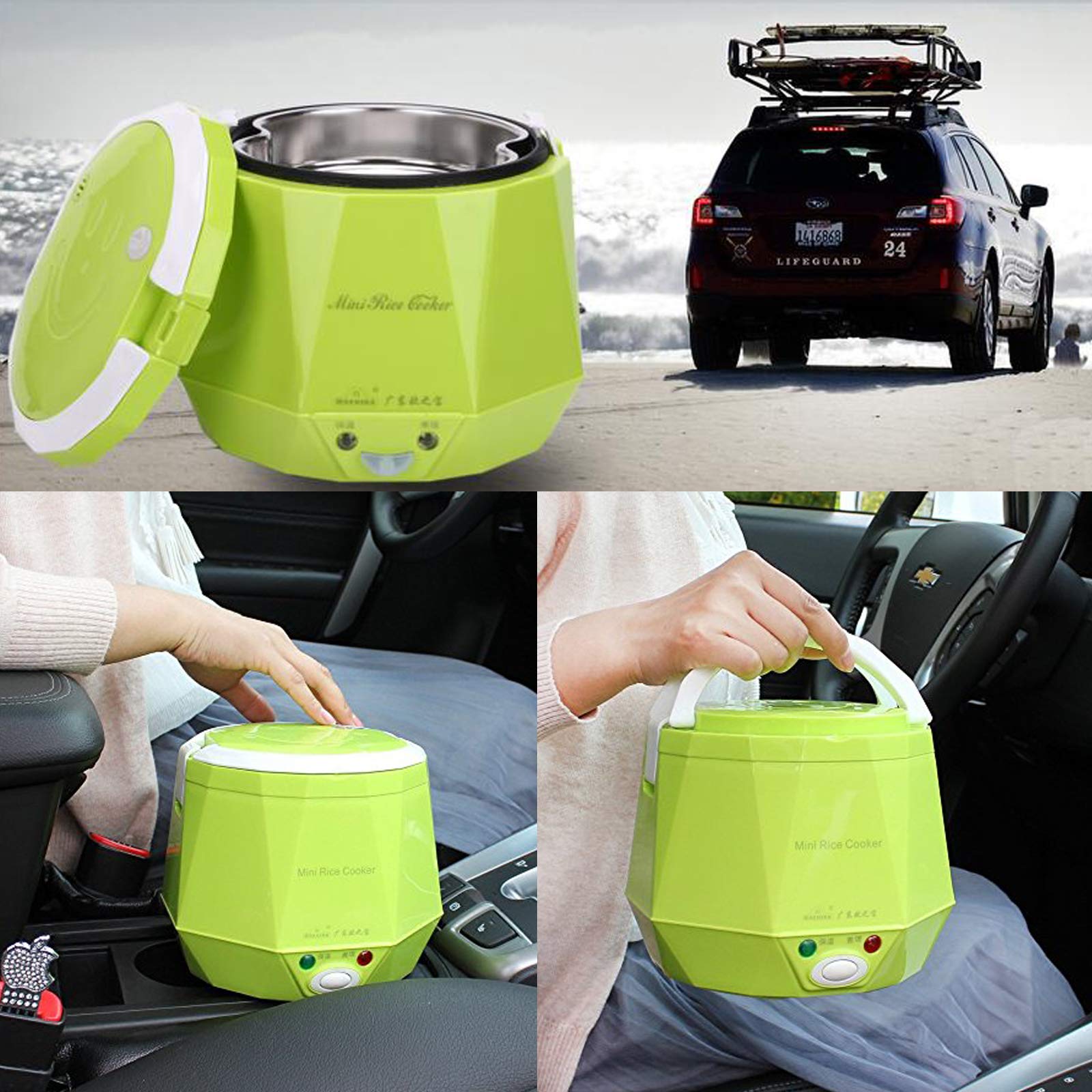 Mini Rice Cooker 12V 1.3L Car Rice Cooker Electric For Rice, Soup, Noodles, Vegetable, Car Use, Portable and Healthy
