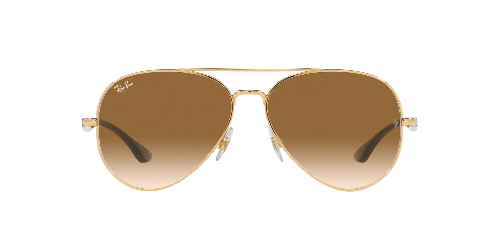 Ray-Ban RB3675 Aviator Sunglasses, Gold/Clear Gradient Brown, 58 mm