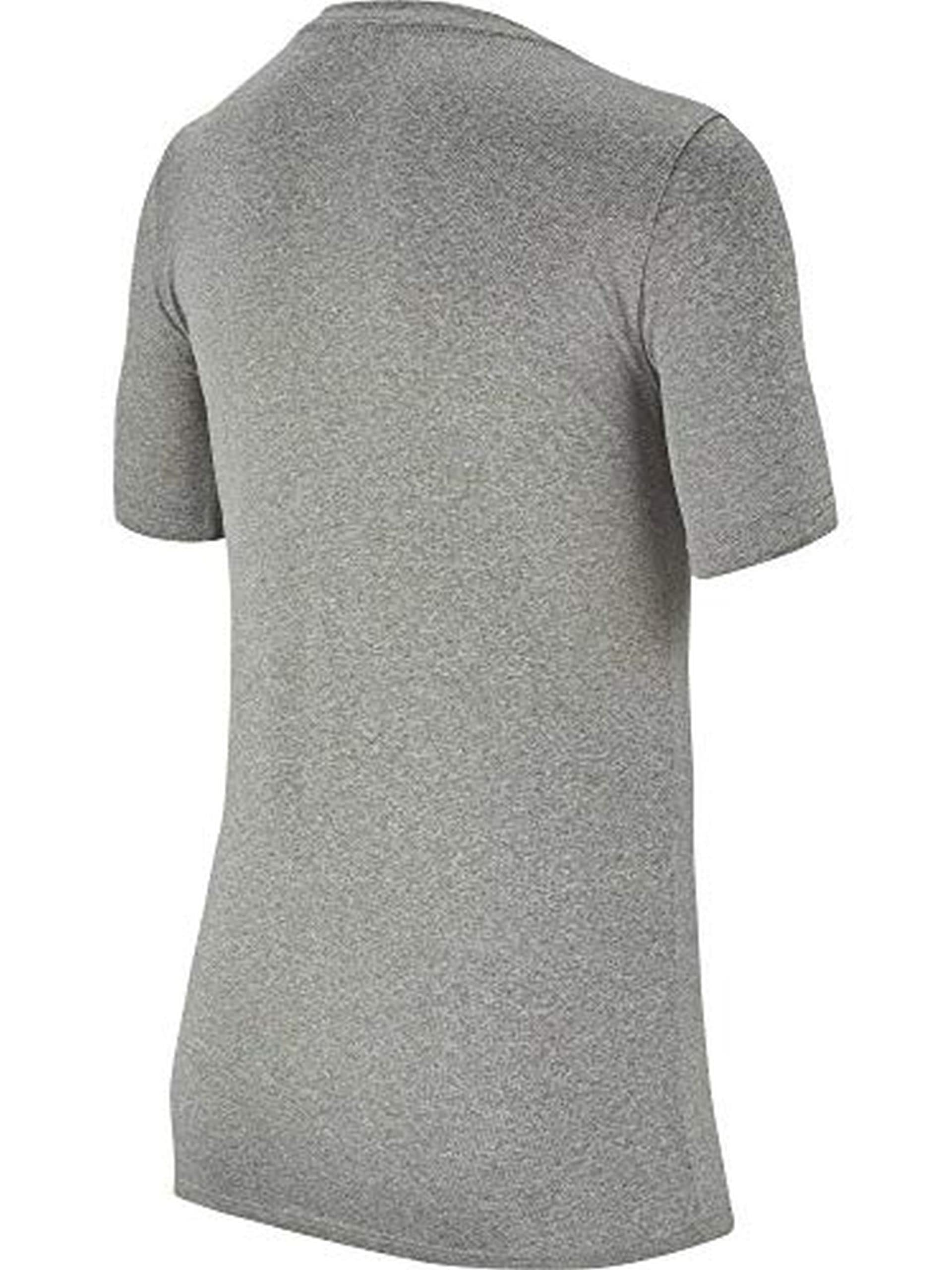 Nike Boy's Dry Short Sleeve Training T-Shirt (Little Kids/Big Kids) Dark Grey Heather/White XL (18-20 Big Kid)