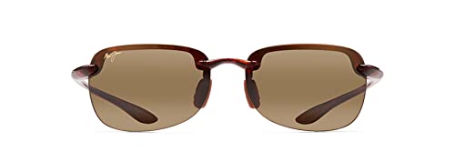Maui Jim Men's and Women's Sandy Beach Polarized Rimless Sunglasses, Tortoise/HCL® Bronze, Small