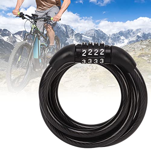 Uxsiya Chain Lock Combination, Manganese Steel Sturdy Anti Theft Drill Resistant Bike Cable Lock for Scooters