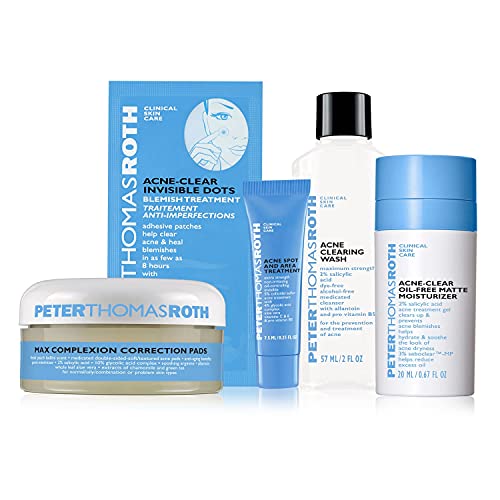 Peter Thomas Roth | Acne-Clear Essentials 5-Piece Kit | Acne Treatment For Face, Acne Skin Care Kit, 5 ct,5 Piece Set(Pack of 1)