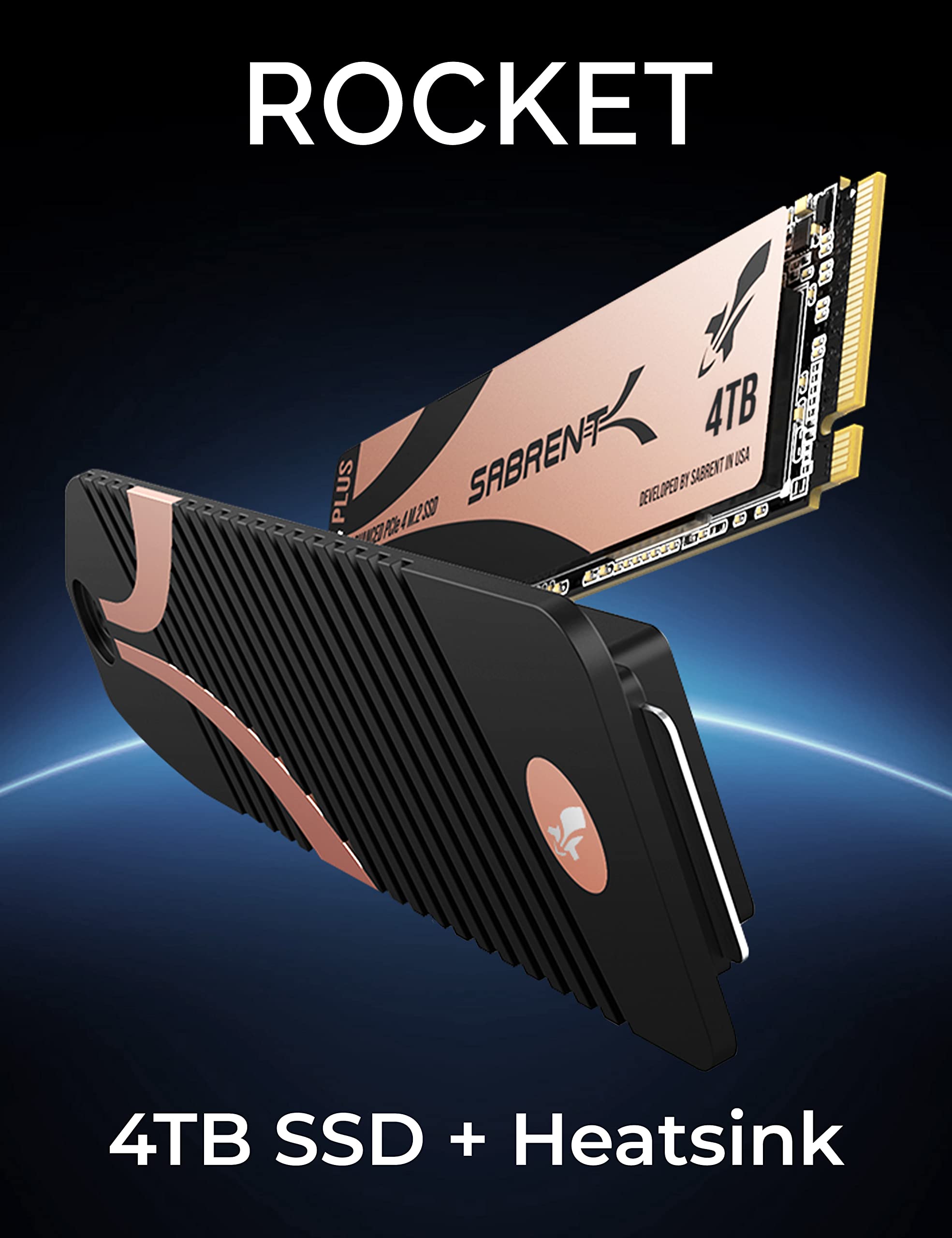 SABRENT 4TB Rocket 4 Plus NVMe 4.0 Gen4 PCIe M.2 Internal Extreme Performance SSD + M.2 NVMe PS5 heatsink Combo (SB-RKT4P-PSHS-4TB) + Playstation DualSense Wireless Charging Station