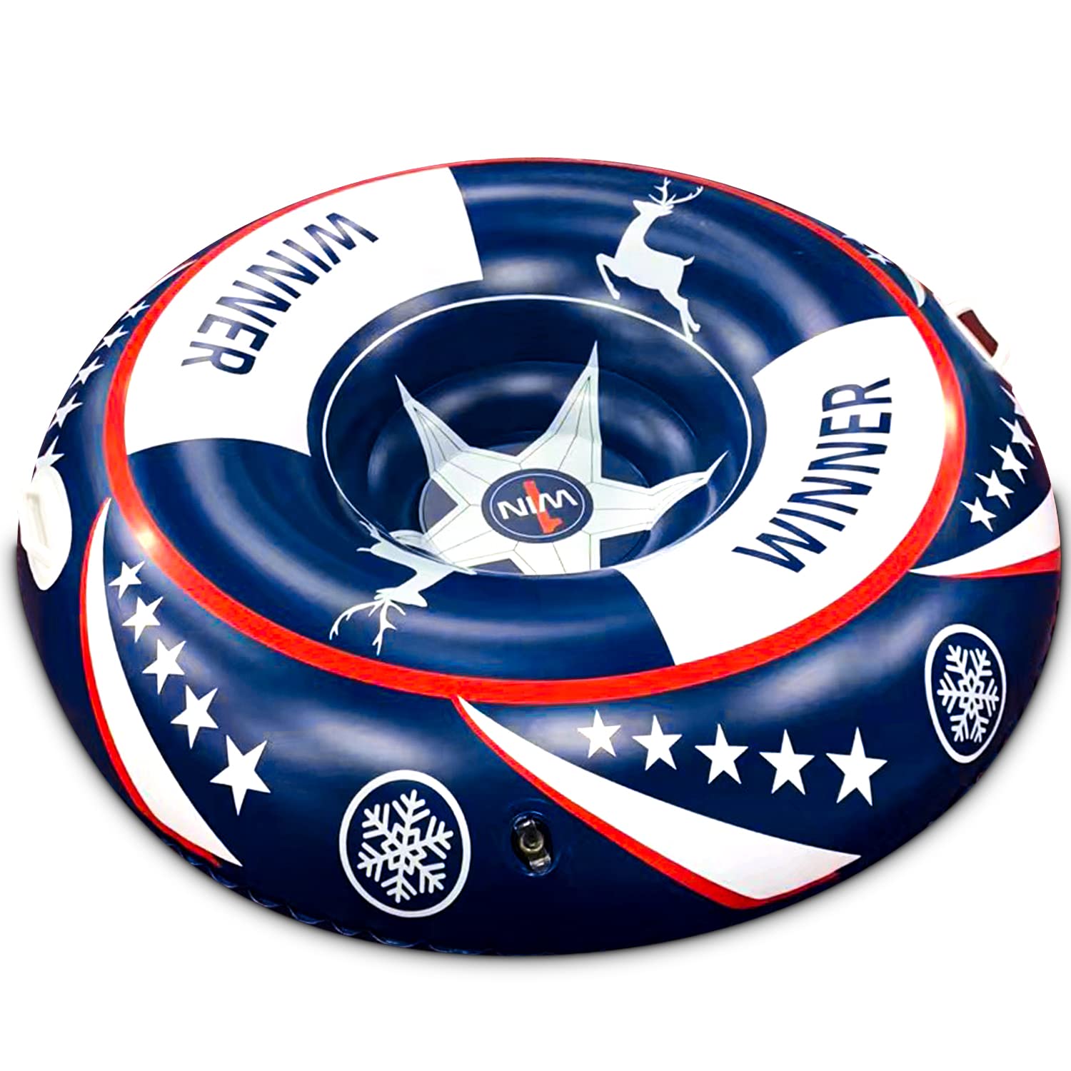 Snow Tube, Super Big 47" Inflatable Snow Sled Heavy Duty Winter Snow Tube