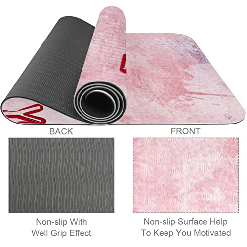 Yoga Mat, Yoga Mats for Home Workout, Workout Mat, Exercise Mats, Pilates Mat, Eiffel Tower I Love You