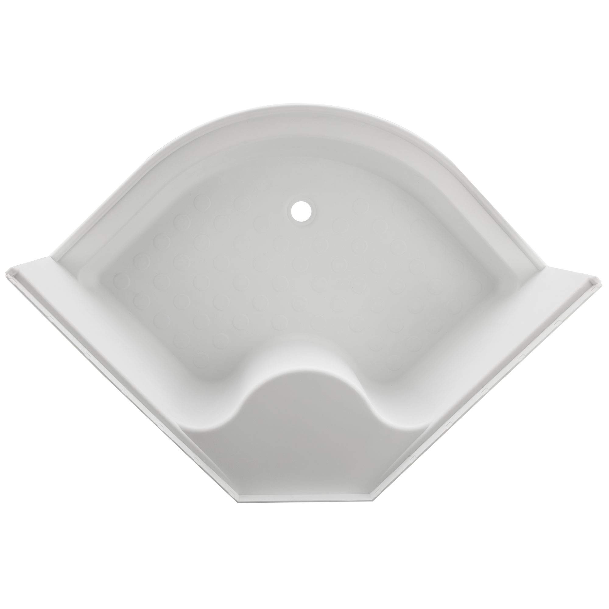 RecPro RV Shower Pan 34" x 34" Corner Radius in White | RV Shower Base | Camper Shower Pan