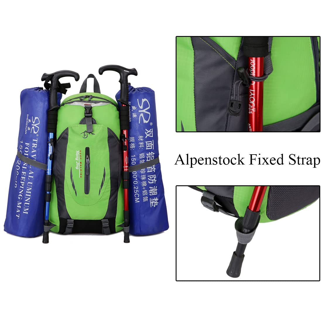 QRIYOUEI Hiking Backpack 40L Large Capacity Sport Backpack Lightweight Water Resistant Travel Rucksack Outdoor Climbing Daypack-Blue