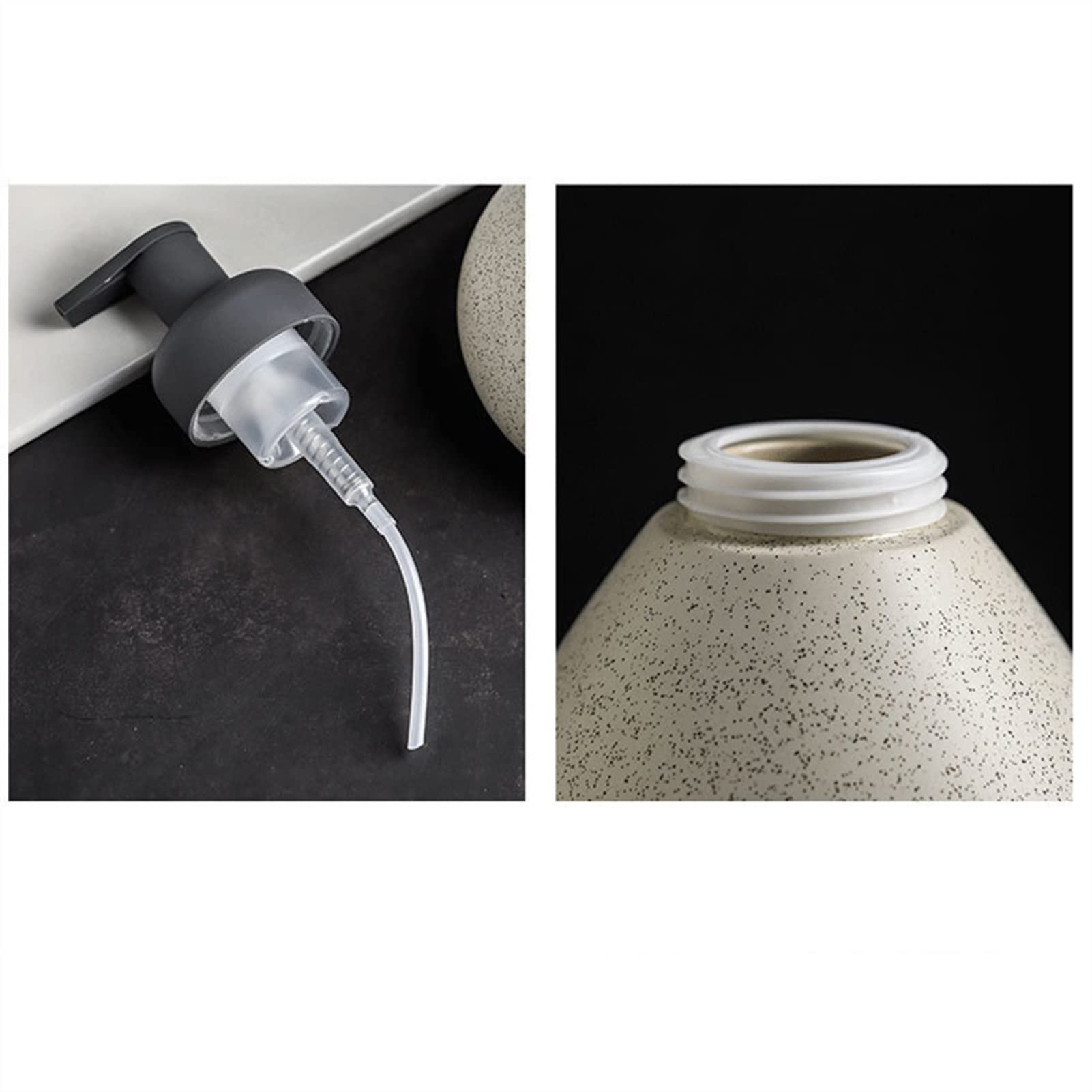QTBH Soap Dispenser Ceramic Liquid Foam Soap Dispenser Portable Shampoo Conditioner Body Wash Lotion Pump Bottle Bathroom Accessories Soap Pump (Color : B2)