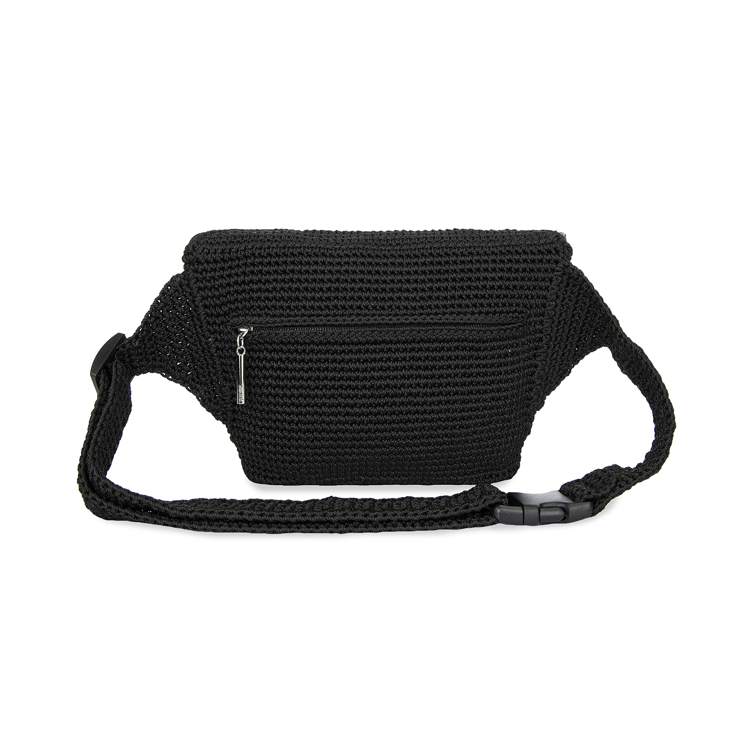 The Sak Caraway Adjustable Belt Bag in Crochet, Convertible Purse, Multi-Use Design, Black