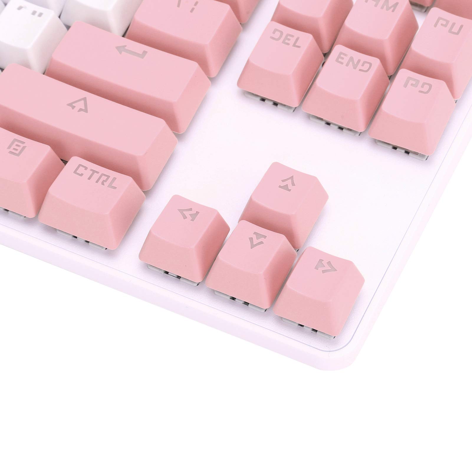 PUSOKEI Mechanical Gaming Keyboard, 87 Keys Keyboards RGB LED Rainbow Backlit Wired Keyboard, Mechinal Gaming Keyboard White+Pink, Mechanical Keyboard,Plug and Play(Pink)