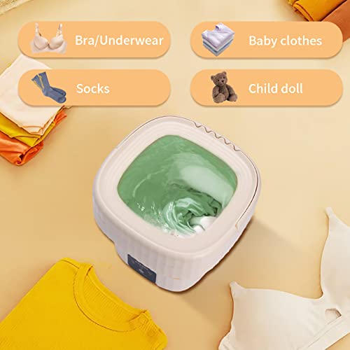 Portable Washing Machine - 6L Foldable Mini Small Portable Washer Washing Machine with Drain Basket for Apartment, Laundry, Camping, RV, Travel, Underwear, Personal, Baby - (110V-200V) - Yellow