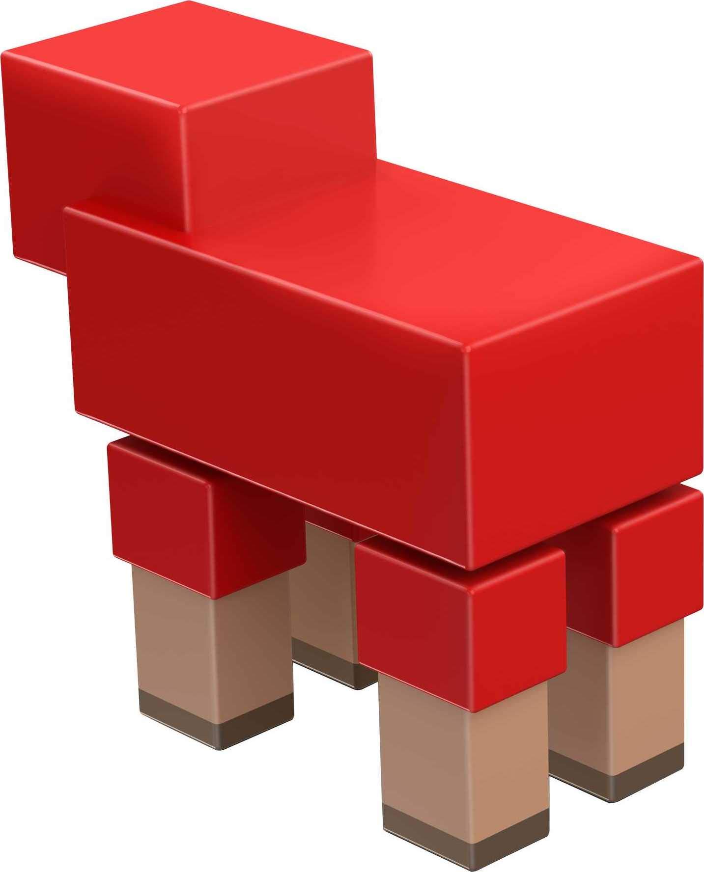 Minecraft Craft-A-Block Sheep Figure, Authentic Pixelated Video-Game Characters, Action Toy to Create, Explore and Survive, Collectible Gift for Fans Age 6 Years and Older