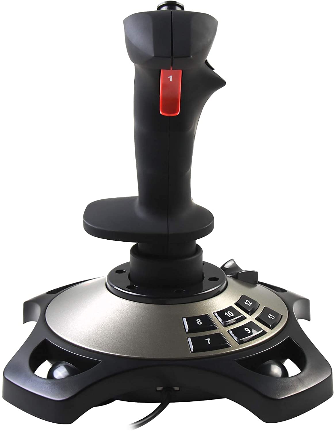 PC Flight Stick, PXN 2113 Flight Joystick with 12 Custom Buttons and Vibration Function, Suitable for PC Windows (2000/XP/7/8/10)