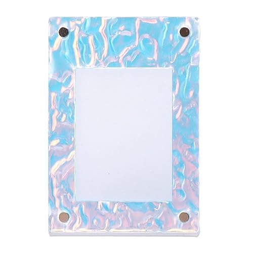 Picture Frame, Easy Cleaning Clear Table Top Photo Frame Acrylic Robust for Cards (Dazzling Color (Stone Head Pattern))