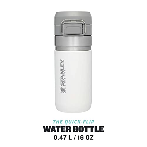 Stanley Quick Flip Stainless Steel Water Bottle .47L / 16OZ Polar β Leakproof Metal Water Bottle Kids - Push Button Locking Lid - BPA-Free Kids Thermos Water Bottle - Dishwasher Safe