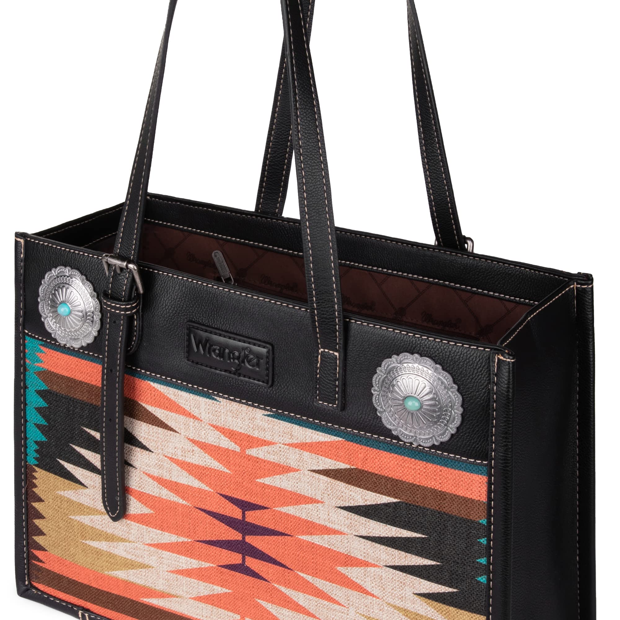 Montana West Western Tote Bag for Women Aztec Tapestry Tooled Collection Concealed Carry Oversized Handbag MW1175G-8317BK
