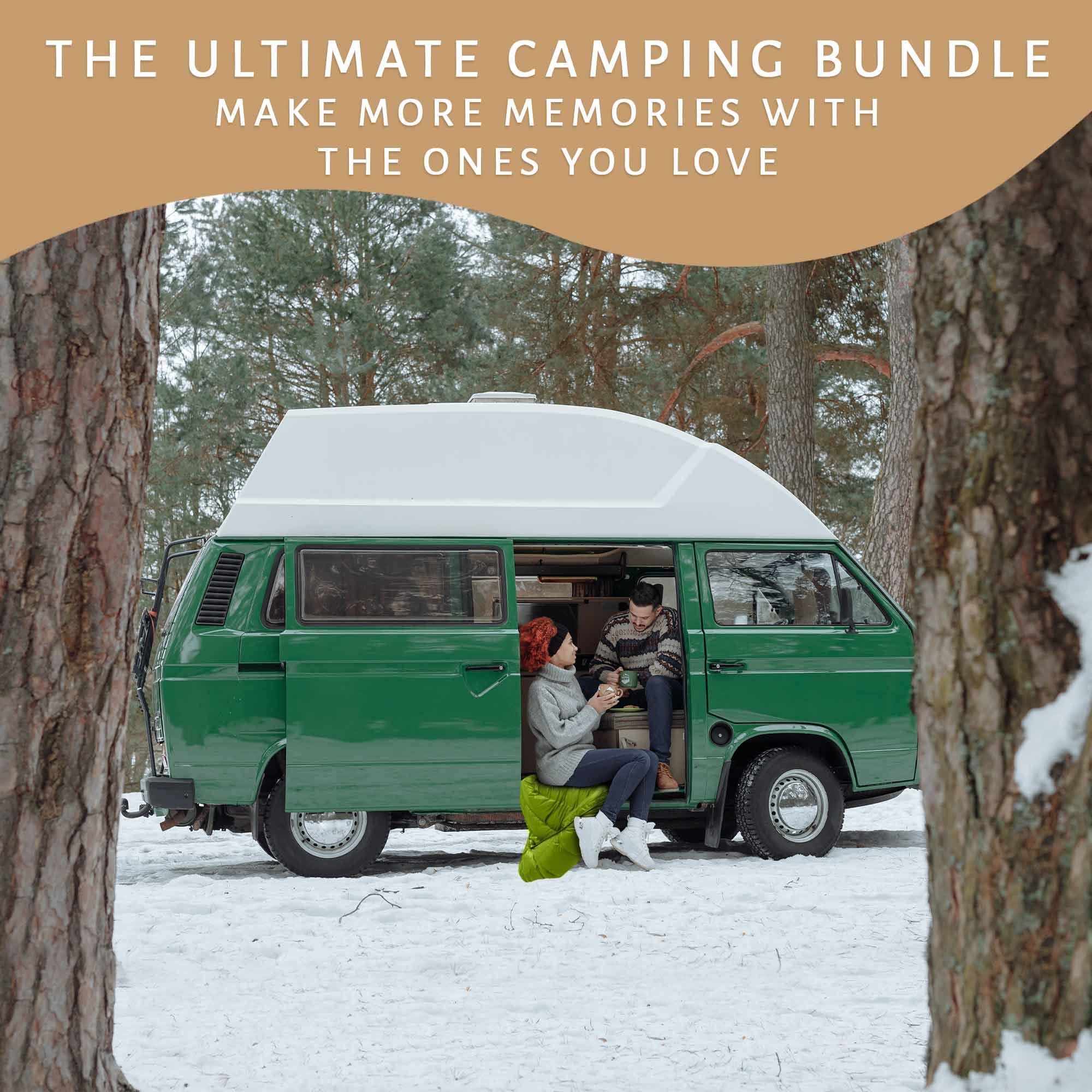 SADIE Sleeping Bag with Pillow Kit - Sleeping Bag for Adults - Camping Sleeping Bags - Hiking Sleeping Bag System - Mummy Sleep Bag - Indoors/Outdoors - w/ 1 Dry Bag & 3 Stuff Sacks Green 700 Fill