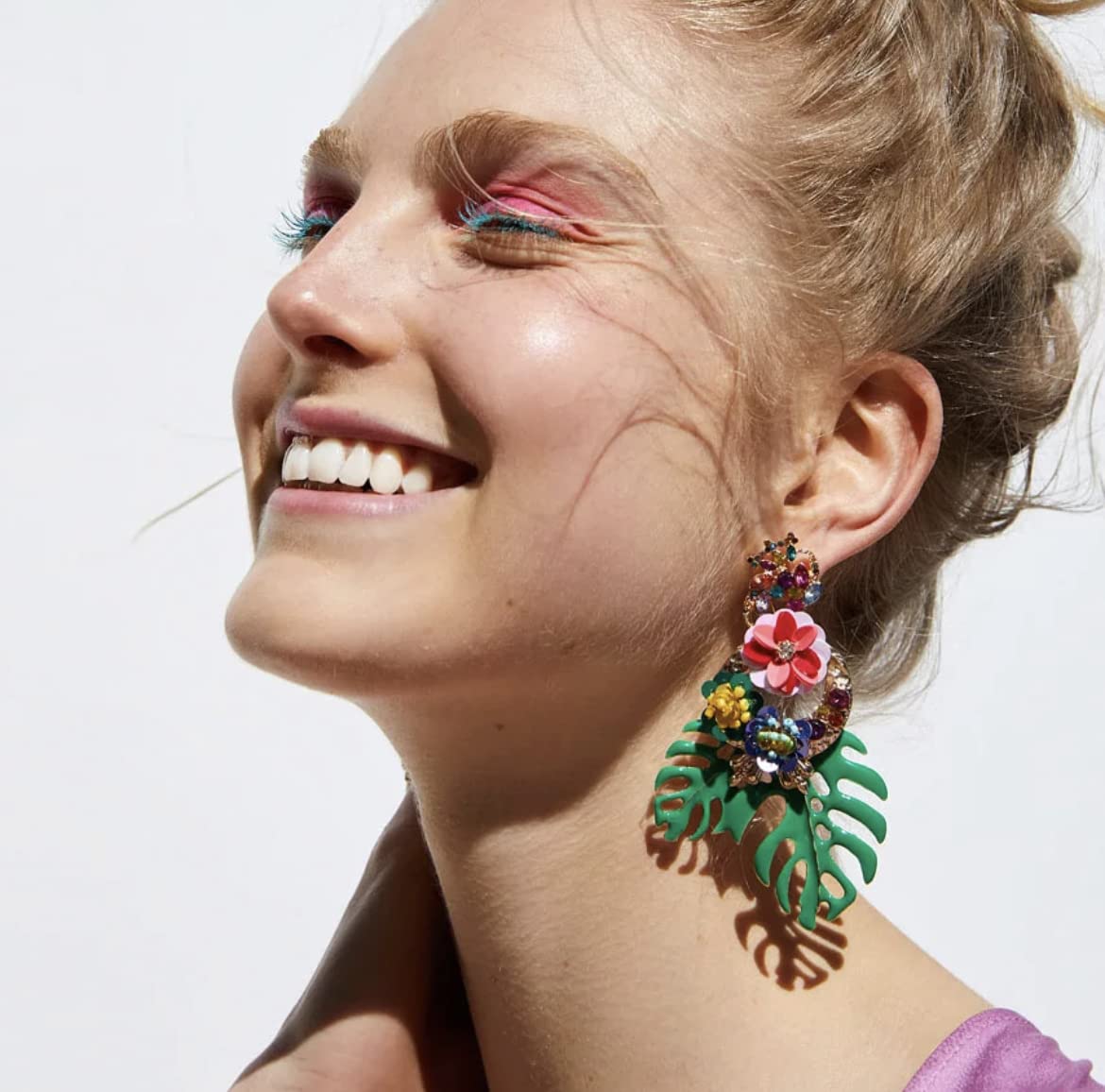 Safari Fun Summer/Fall Leaf Drop Multicolor Vacation Women Girls Glamorous Design Earring (Black)