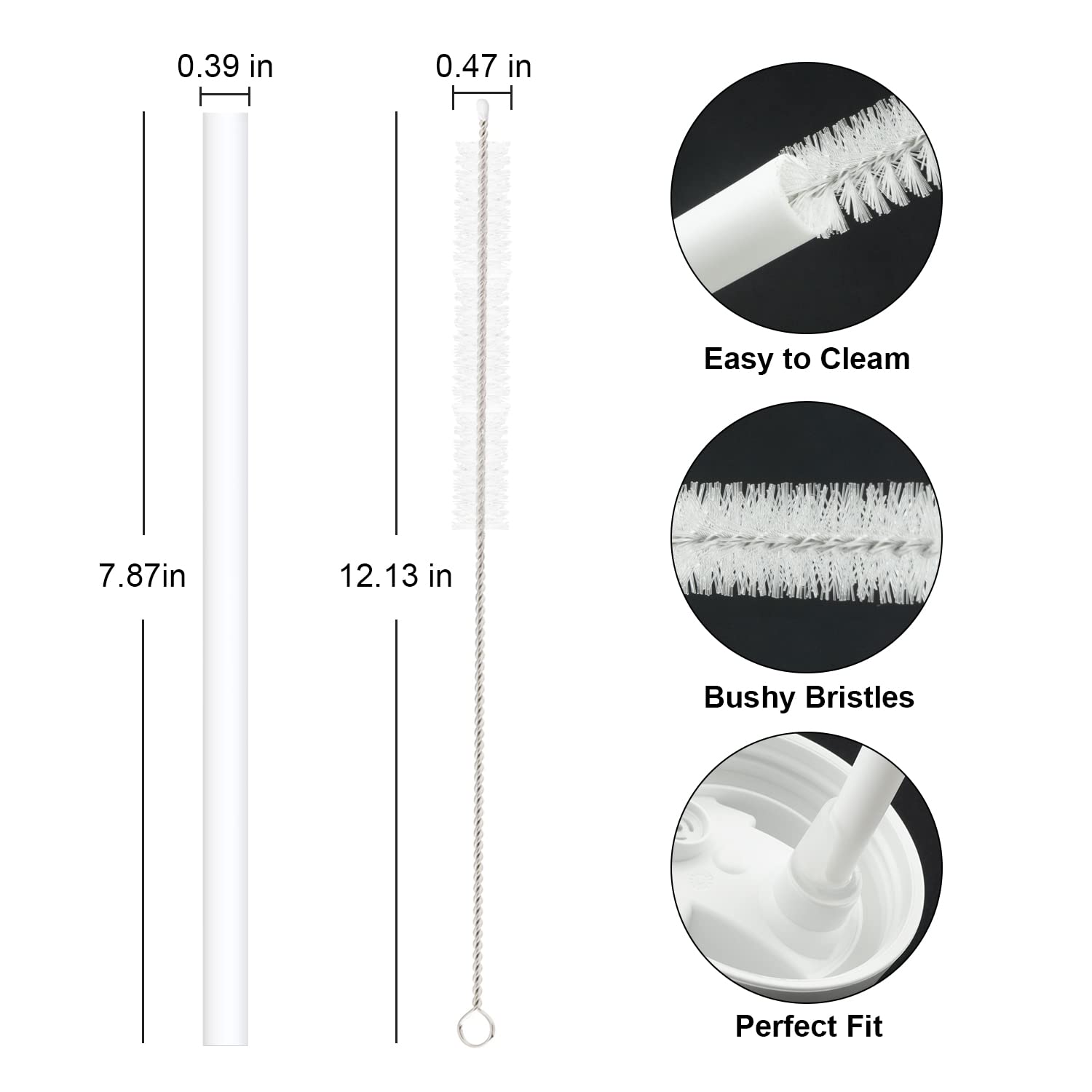 Straw Replacement for Owala Water Bottle 32oz 25oz 24oz 14oz, 6 Pack Reusable Straws with Cleaning Brush for Owala FreeSip Insulated Stainless Steel Water Bottle, Accessories Parts for Owala
