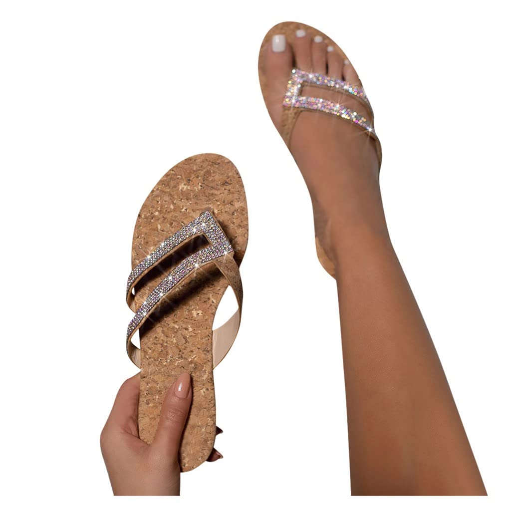 NOLDARES Sandals for Women Casual Summer Thong Wedge Sandals Buckle Strap Flip Flop Platform Sandals